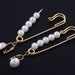 A Pair Pearl Safety Pin Earrings Clip Beads Sewing Safety Pins - Etsy