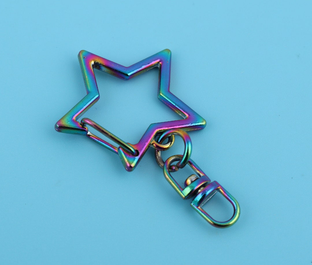2-4-10PCS Rainbow Keyring With Connector Extension Chain Key Hook Chain ...