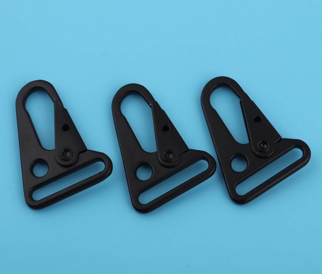 Matte Black Metal Spring Snap Hook: Keychain Bag Accessory (1.25