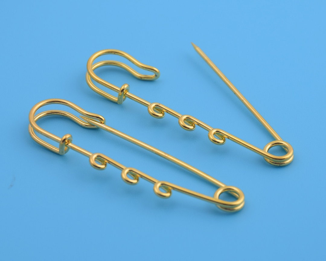 2.565mm Length Safety Pins With Three Loops Coil Craft Brooch Pins ...