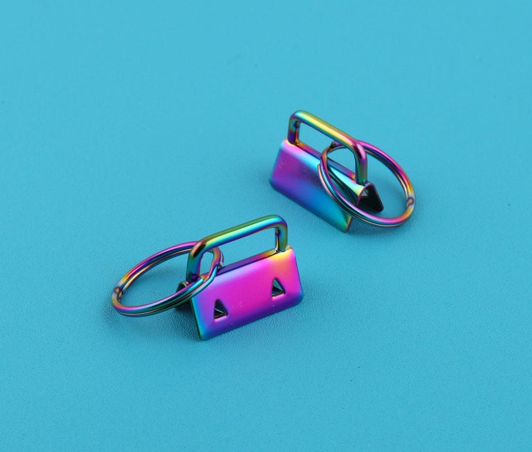 Rainbow Metal Webbing End Clip With Keyring - 25mm - Etsy