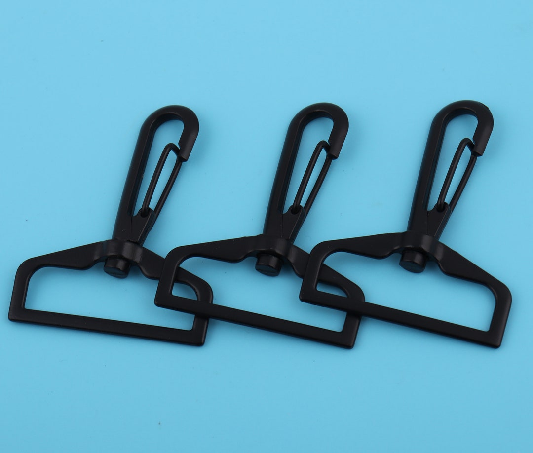 Matte Black Swivel Snap Hooks: 1.5" Webbing Strap Buckle, Bag Hardware ...