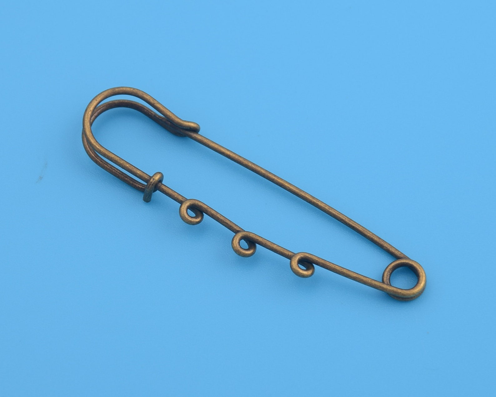 70mm Length Safety Pins With Three Loops Coil Craft Brooch - Etsy