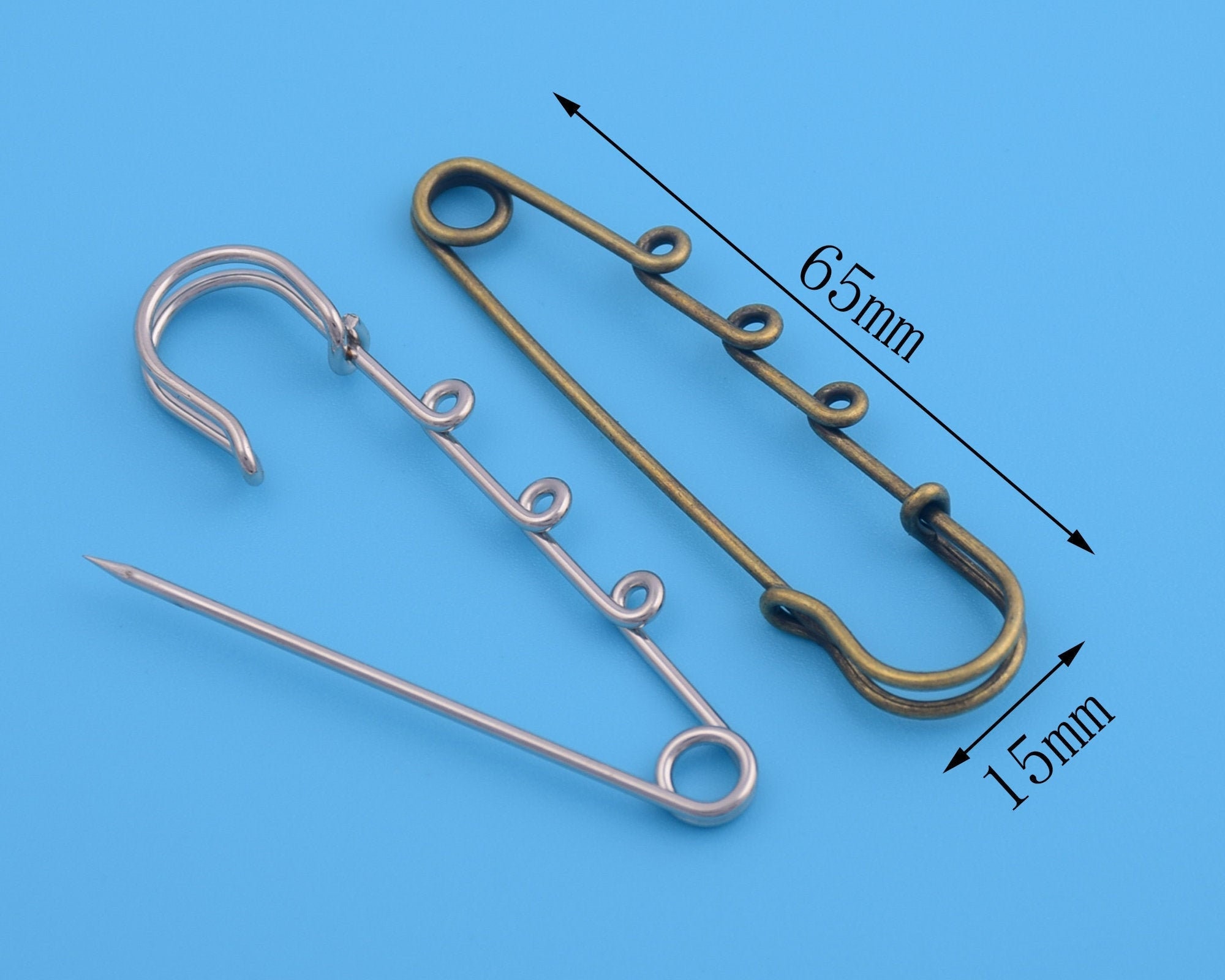 2.565mm Length Safety Pins With Three Loops Coil Craft - Etsy Ireland
