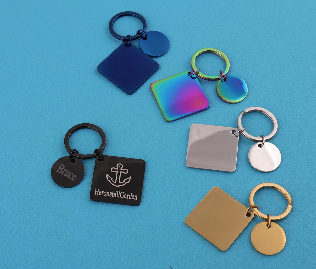 Personalized Keychain: Laser Engraved Metal Alloy, Custom Date/logo - Etsy