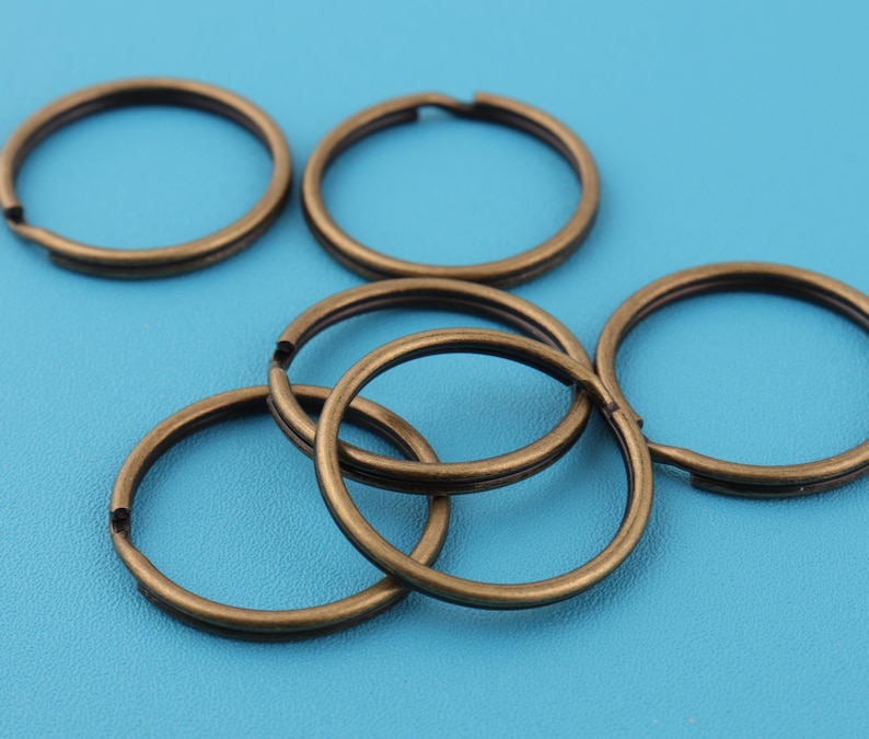 Antique Brass Double Split Key Chain Ring - 30mm Iron Connector - Etsy