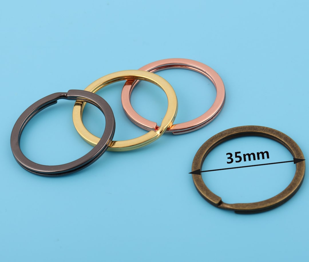 35mm Outer Gold Color Metal Key Rings Metal Double Split Rings - Etsy