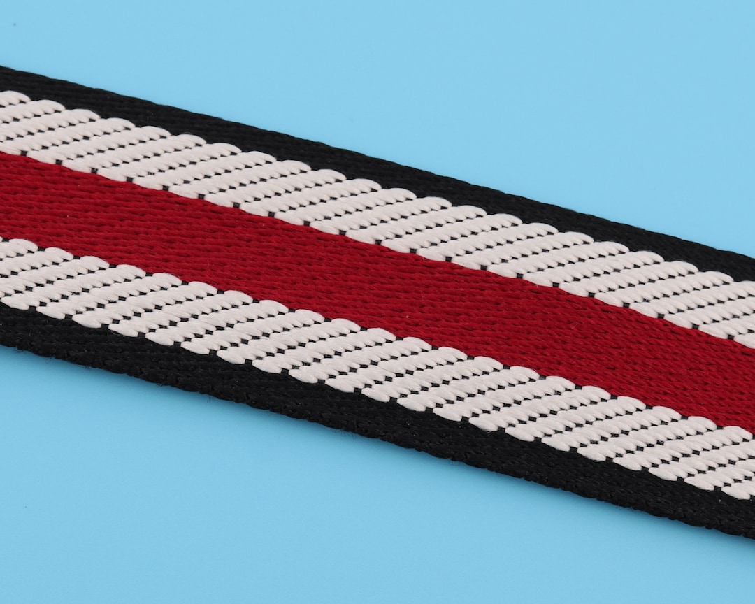 Black, Red, White Stripe Nylon Webbing: 1.5" Key Fob, Purse Strap - Etsy