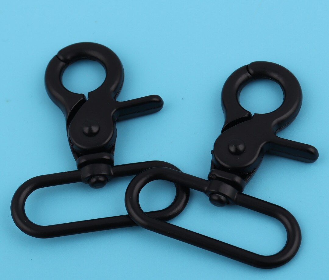 Matte Black Swivel Snap Hooks: 1.5" Webbing Strap Buckles, Bag Hardware ...