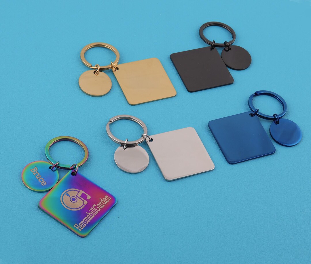 Personalized Keychain: Laser Engraved Metal Alloy, Custom Date/logo - Etsy