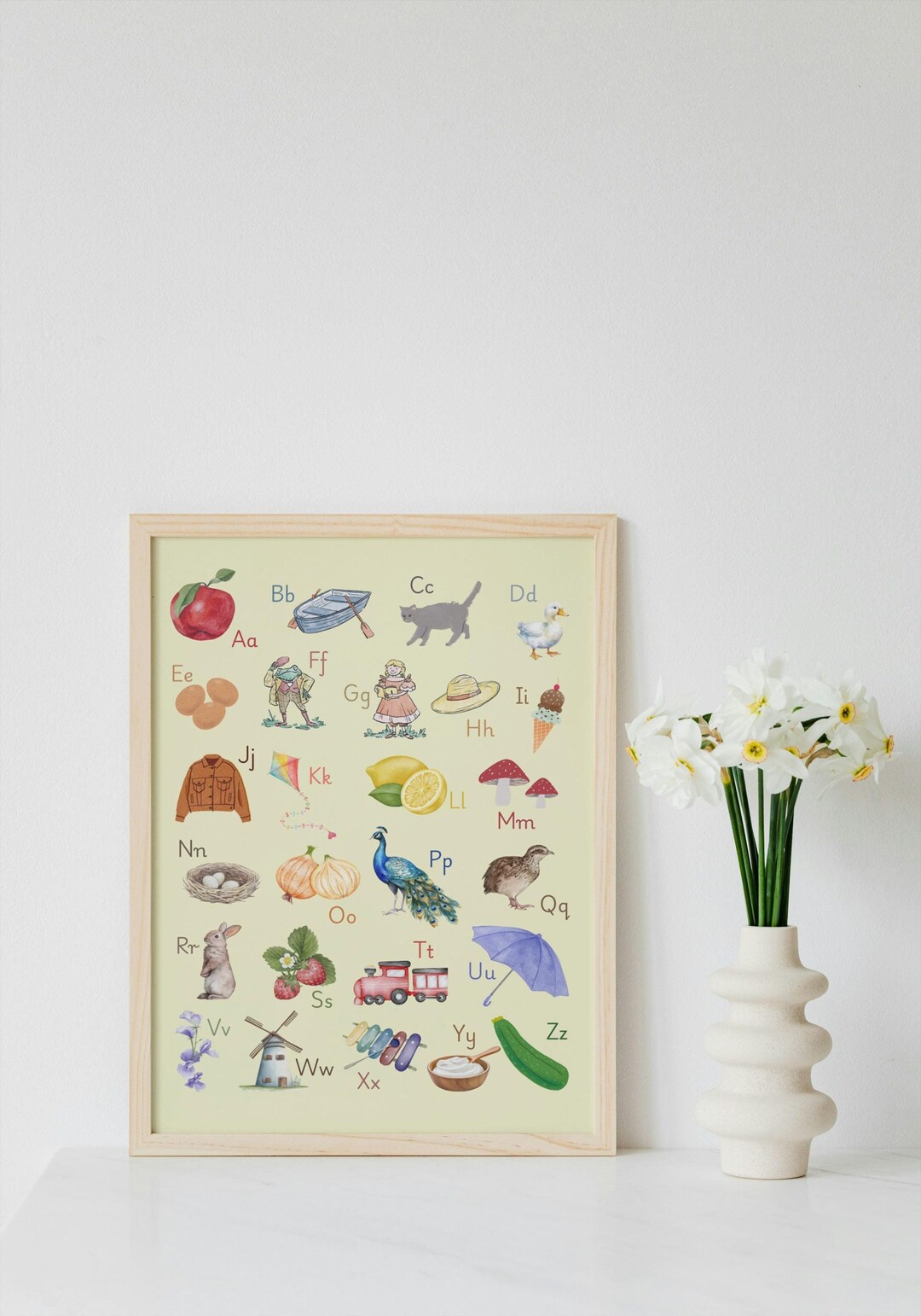 Charming ABC Alphabet: Downloadable Yellow Poster - Etsy