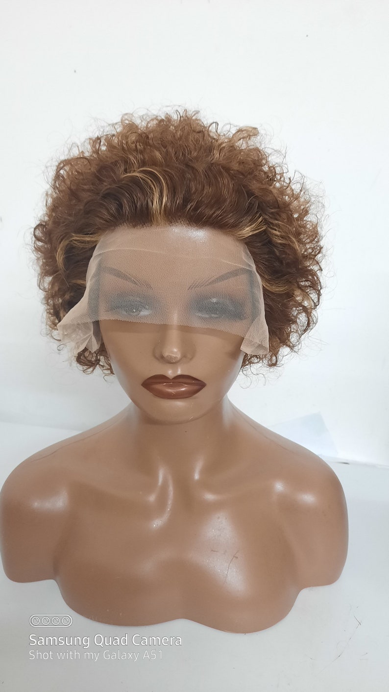 High Quality Water Curly Short Pixie Cut 13x4 Lace Wig in #1b/27 - Etsy