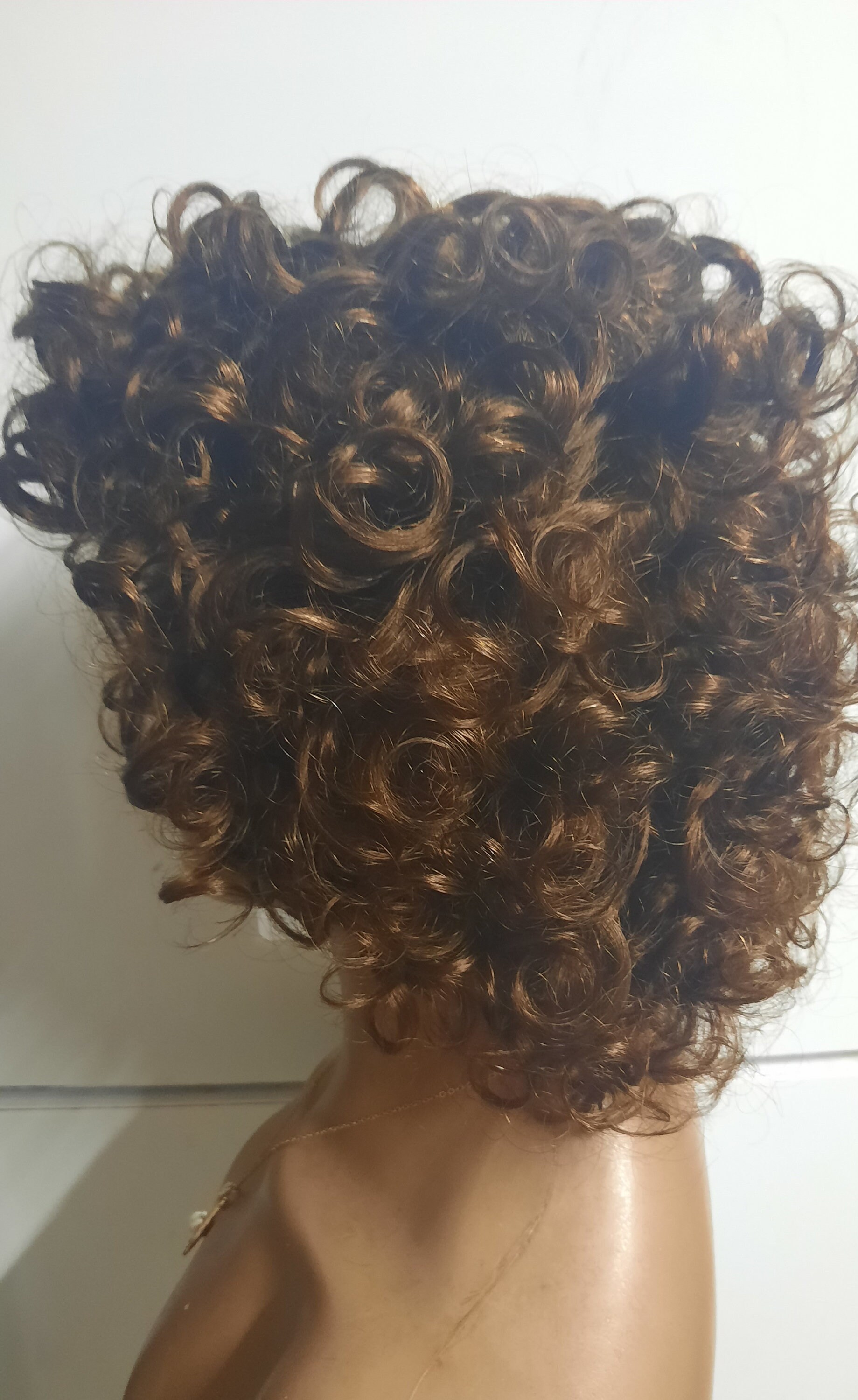 Fringe/bang Egg Curls Peruvian Human Hair Wig in 8inches - Etsy