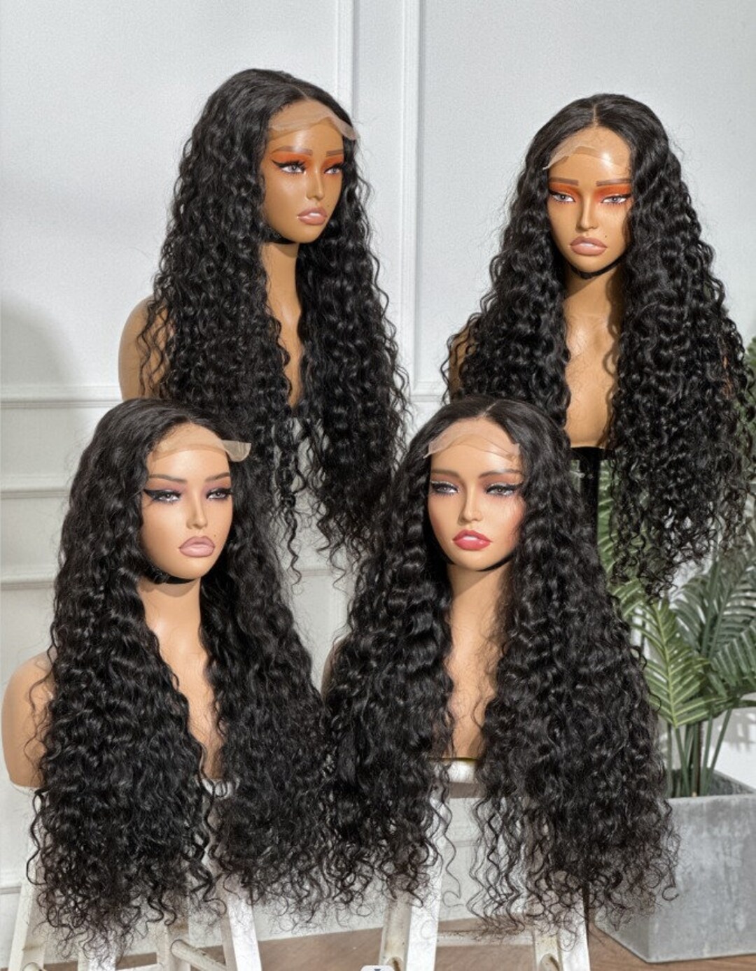 Virgin Peruvian Human 5x5 Transparent Lace Italian Curly Closure Wigs ...