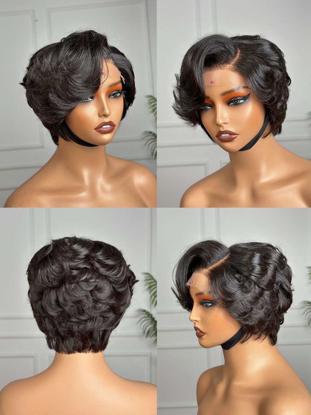 Virgin 4x4 Lace Closurr Peruvian Human Hair Pixie Cut Wig - Etsy