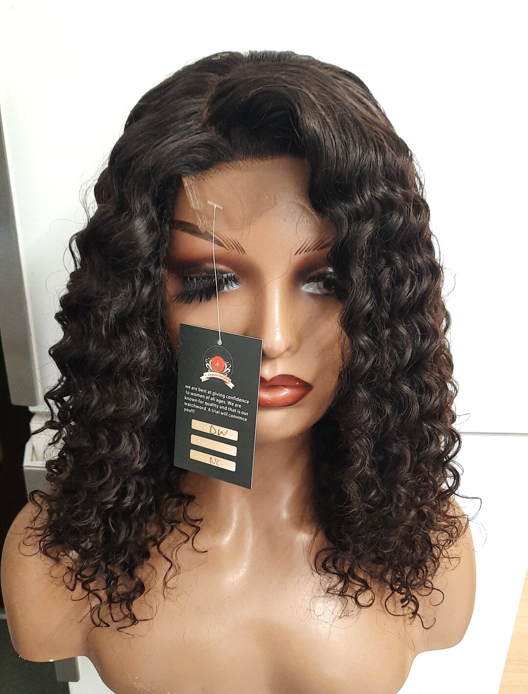 Glueless Peruvian Deepcurly Wig 4x4 Lace Closure Bob Wig - Etsy