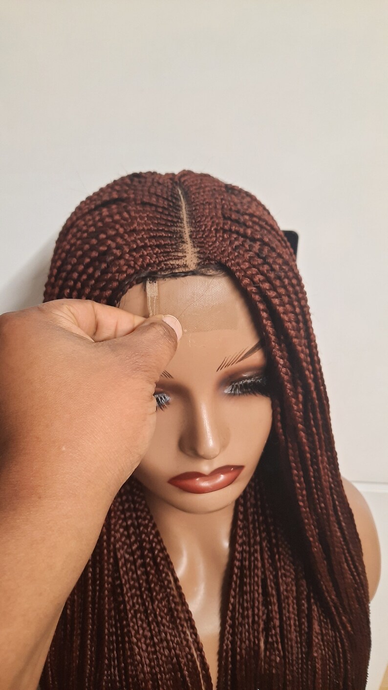 Middle Part Cornrow Box Braided Wig. Ready to Ship - Etsy