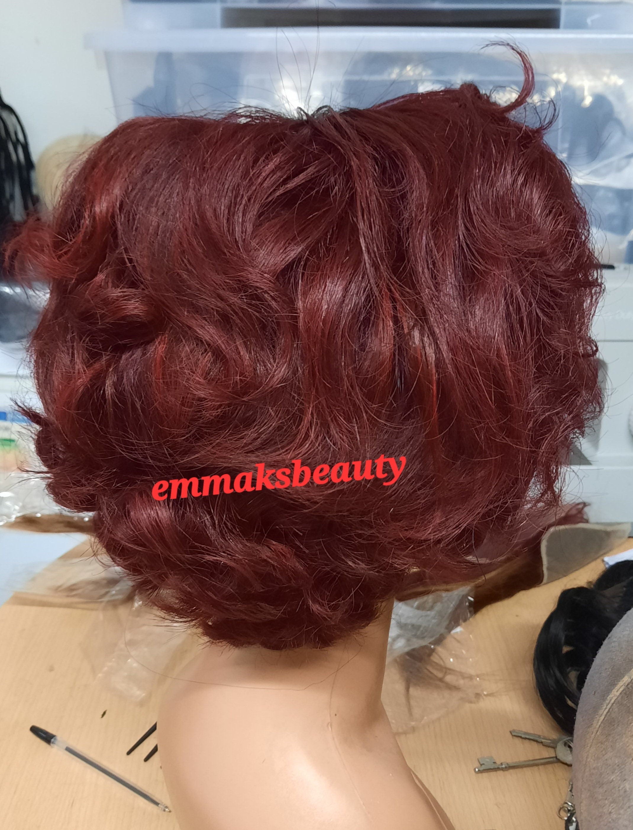 Virgin 13x4 Loose Curly Short Pixie Cut Lace Wig in #613,, #99j - Etsy