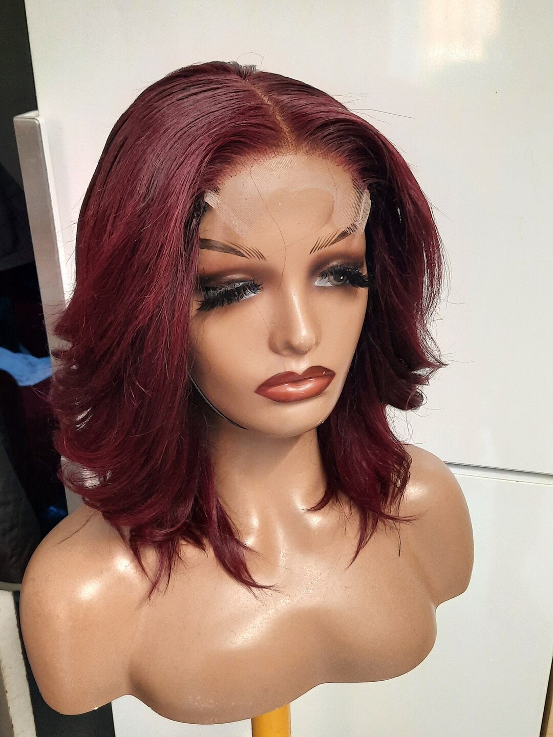 Dark Red burgundy Layered 12A Grade High Quality Peruvian Human Hair ...