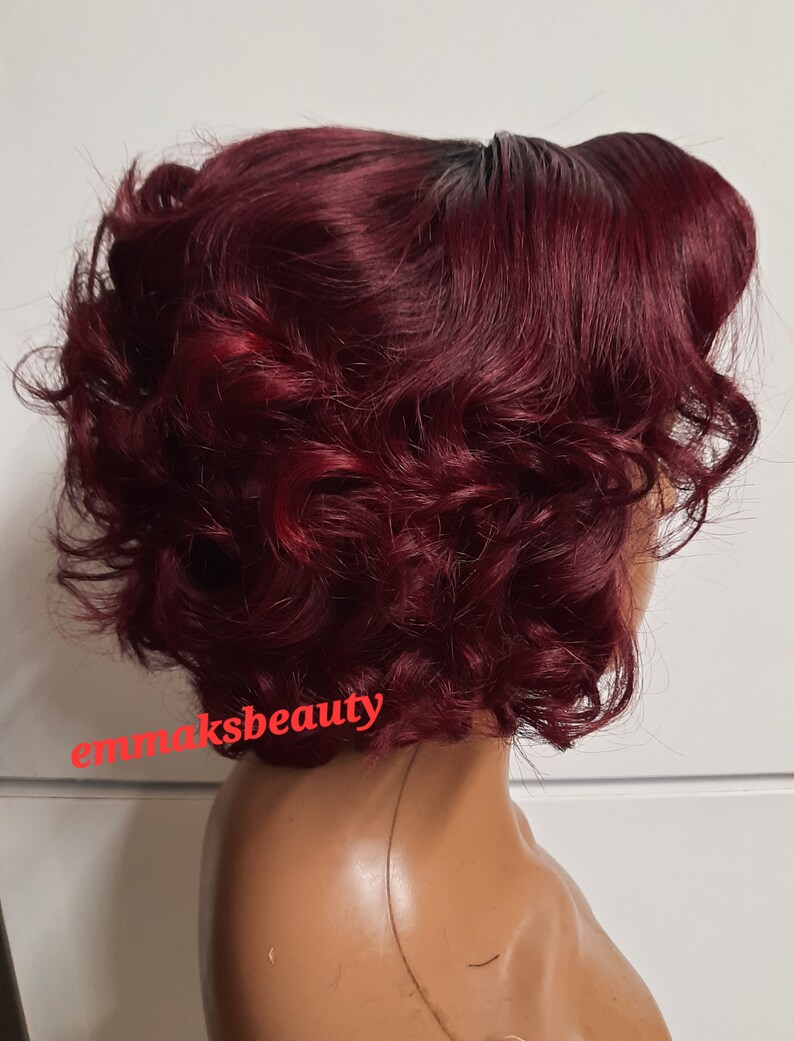Virgin 13x4 Loose Curly Short Pixie Cut Lace Wig in 613,, 99j - Etsy