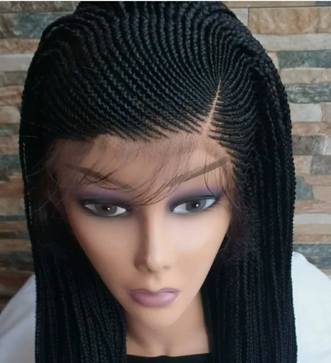 Ready to Ship! Cornrow/ghana Braided All Back Style With Side Part ...
