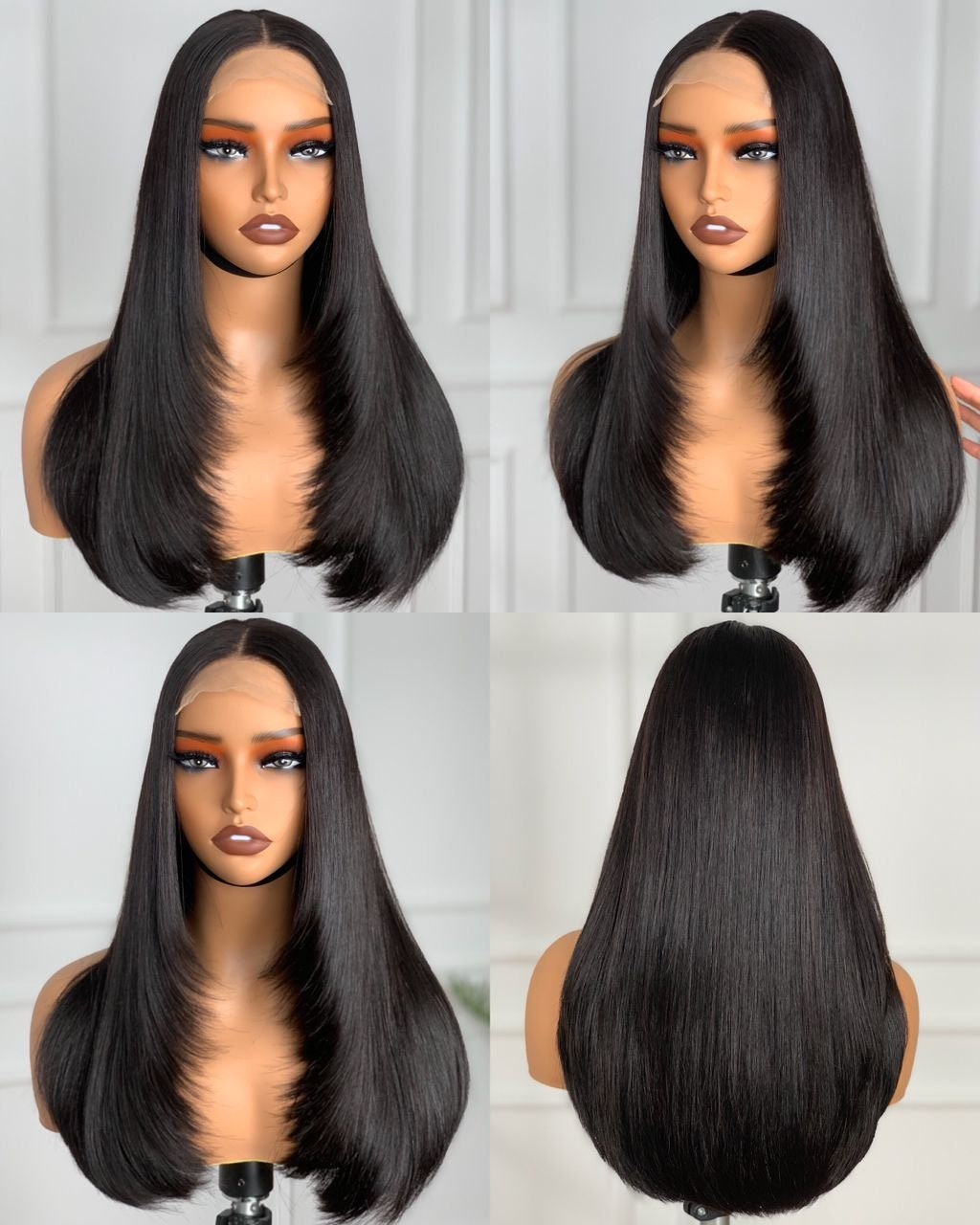 Layered Virgin Unprocessed Cambodian Bone Straight Super Double Drawn ...