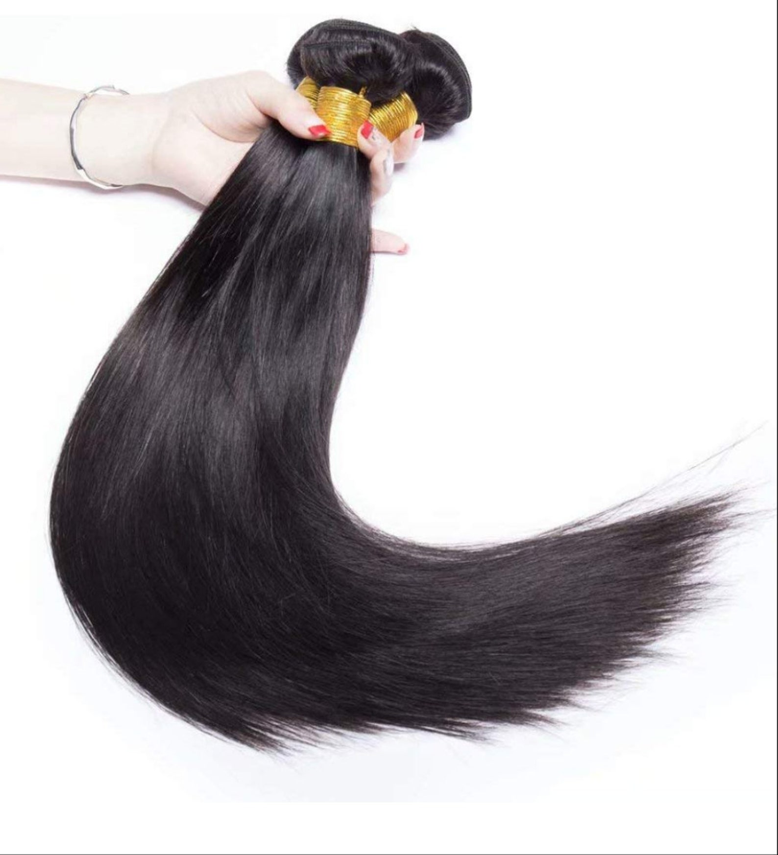 Raw Peruvian Unprocessed Real Human Hair Straight Weave Bundle 100g/pc ...