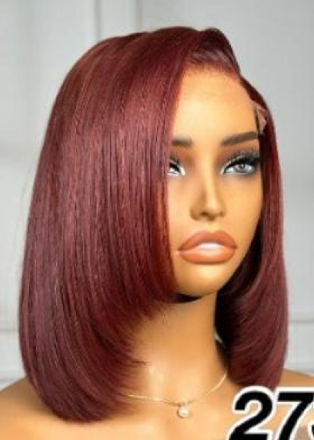 5x5 HDLACE Layered Side-part Closure Wine/red Colour Virgin Peruvian ...