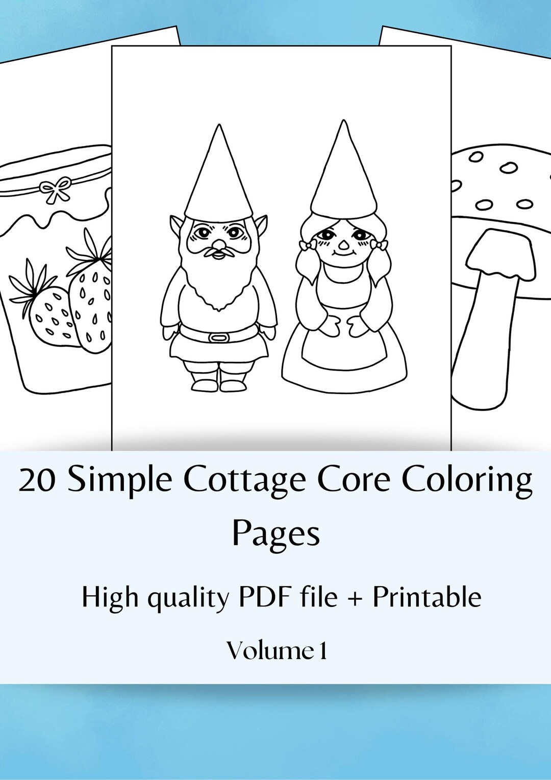 20 Simple Coloring Pages in Cottage Core Style - Etsy