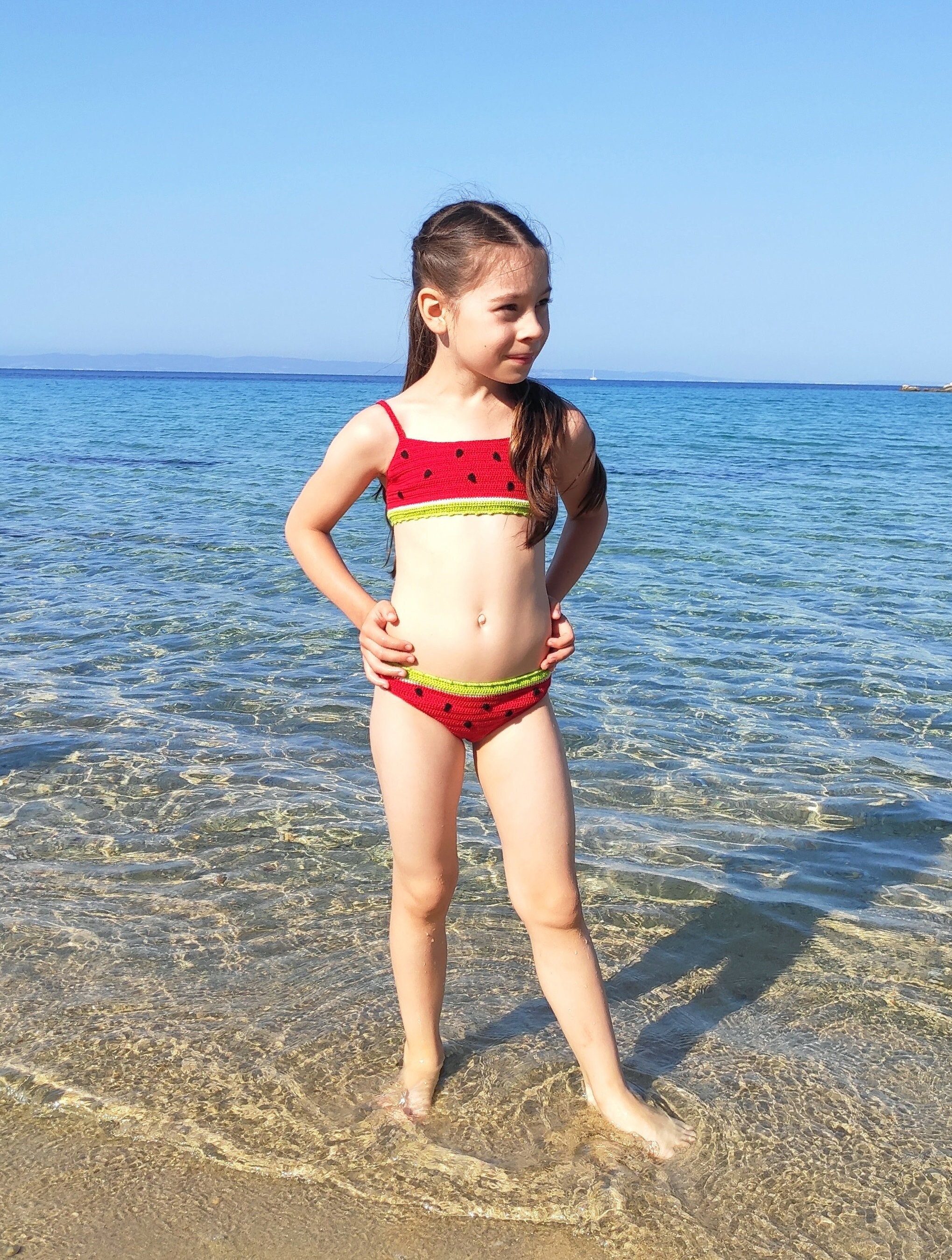 Häkeln Sie Mädchen Wassermelone Badeanzug Rot grün Kleinkind - Etsy.de