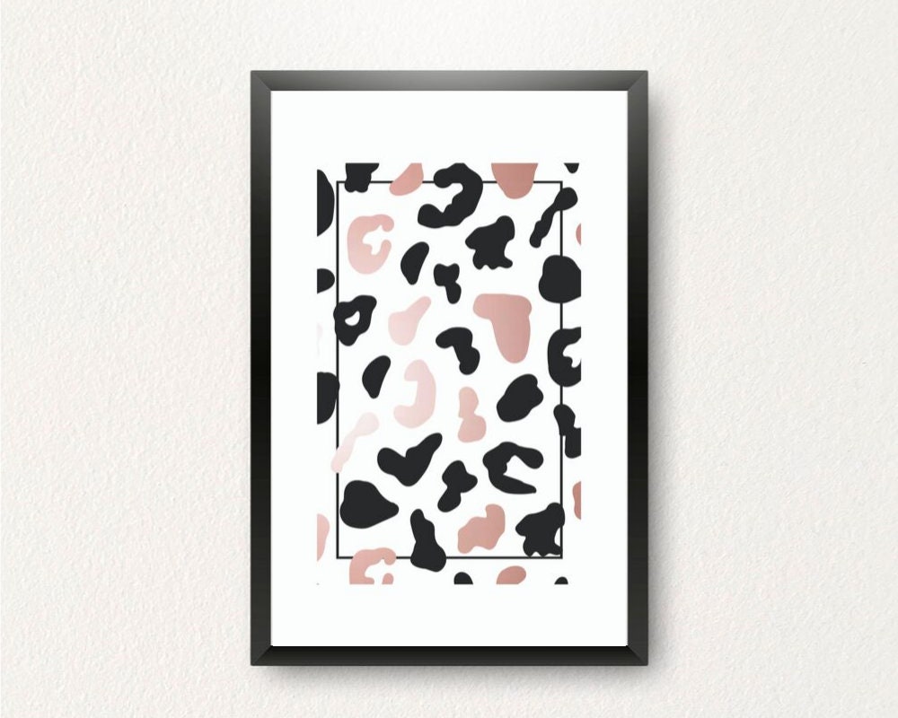 Rose Gold Cheetah Print Printable Wall Art Animal Print Home - Etsy