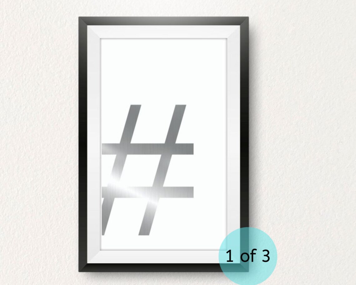 Hash & Cash 3-piece Printable Wall Art, Modern Minimalist Poster ...