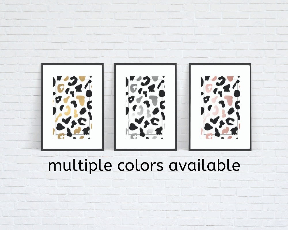 Rose Gold Cheetah Print Printable Wall Art, Animal Print Home Decor for ...