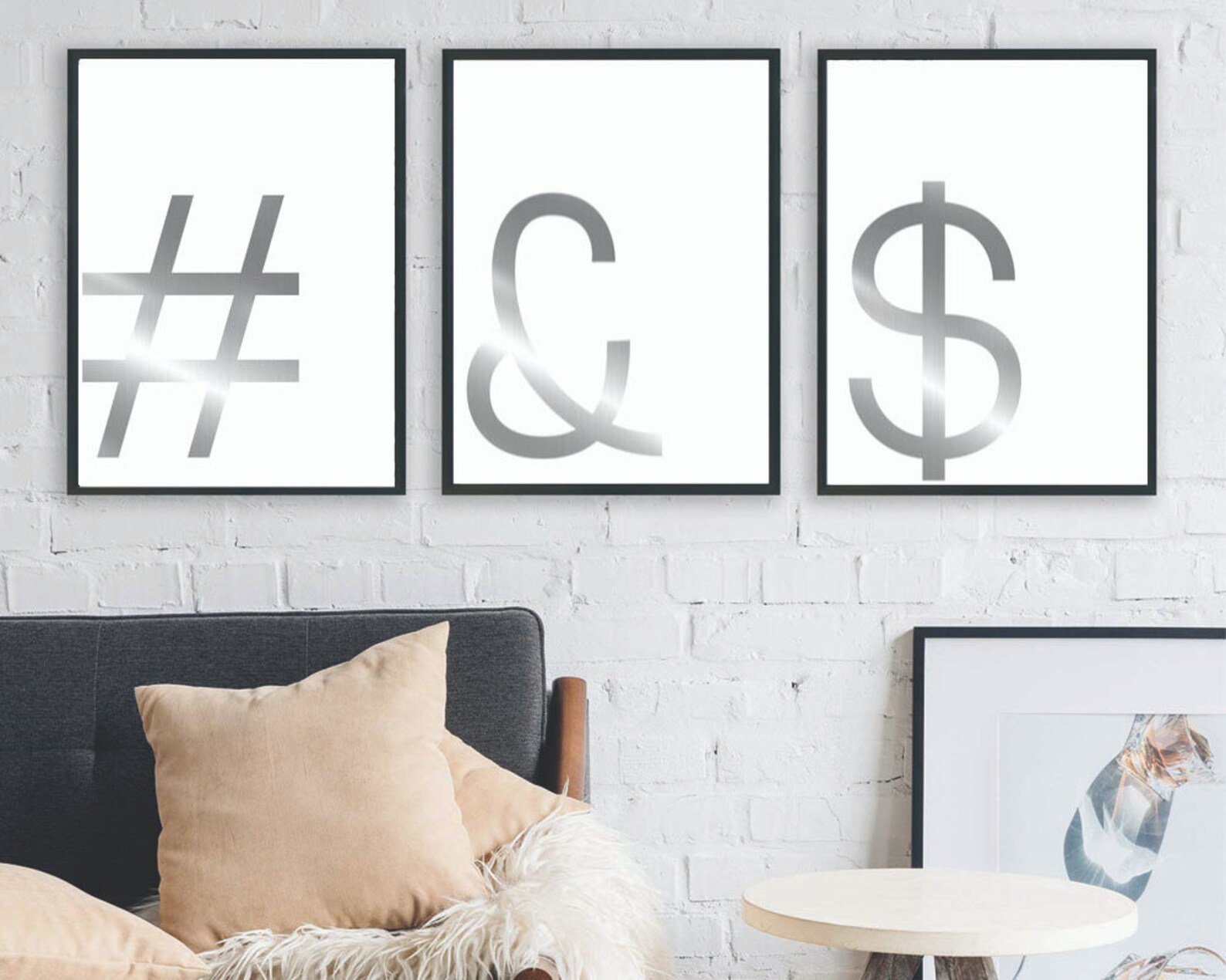 Hash & Cash 3-piece Printable Wall Art, Modern Minimalist Poster ...