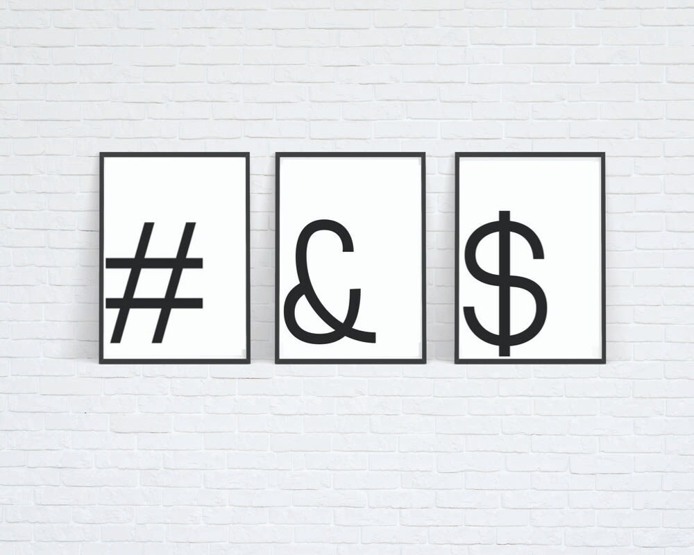 Hash & Cash 3-piece Printable Wall Art Set, Modern Minimalist Posters ...