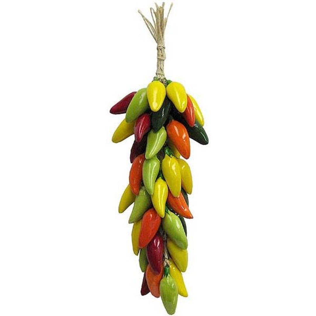 12” Mexican Chili Ristras, Ceramic Chili’s Hanging Ornaments, Pepper ...