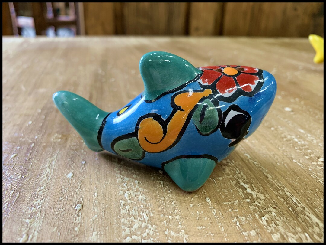 2pc Set Talavera Shark Salt & Pepper Shakers, Ceramic Hand Painted ...