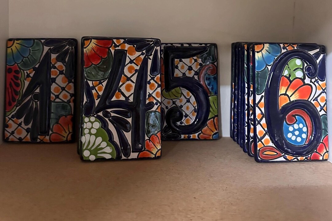 Multi-color Ceramic Address Tiles| Gifts for Plant Moms| Gifts for Her ...