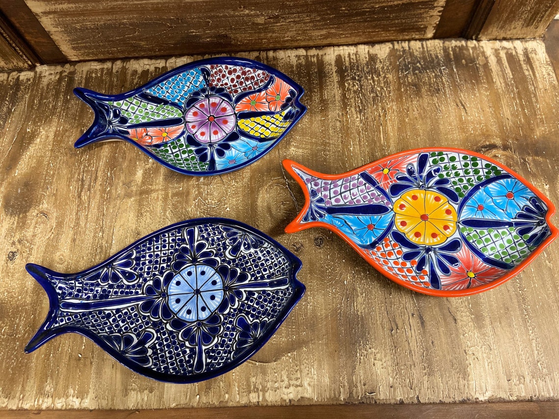 Talavera Fish Shaped Serving Platter Appetizer Plate Change | Etsy