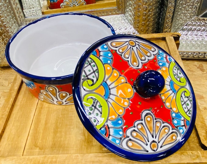 Talavera Tortilla Holder, Ceramic Tortilla Warmer, Pita, Pancake Warmer ...
