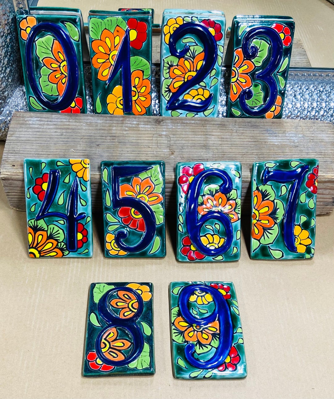 Single PRIMAVERA/SPRING Ceramic Address Tiles| Mexican Talavera House ...