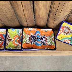 Talavera Double Sectional Salsa Plate, Ceramic Hand Painted Appetizer ...