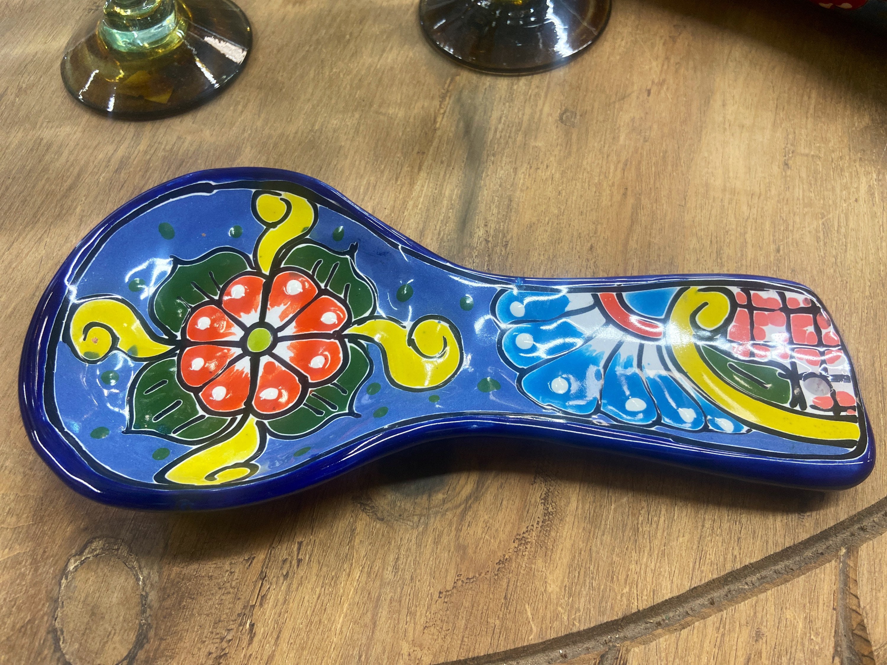 Talavera Spoon Rest Ceramic Hand Painted Kitchenware Utensil - Etsy