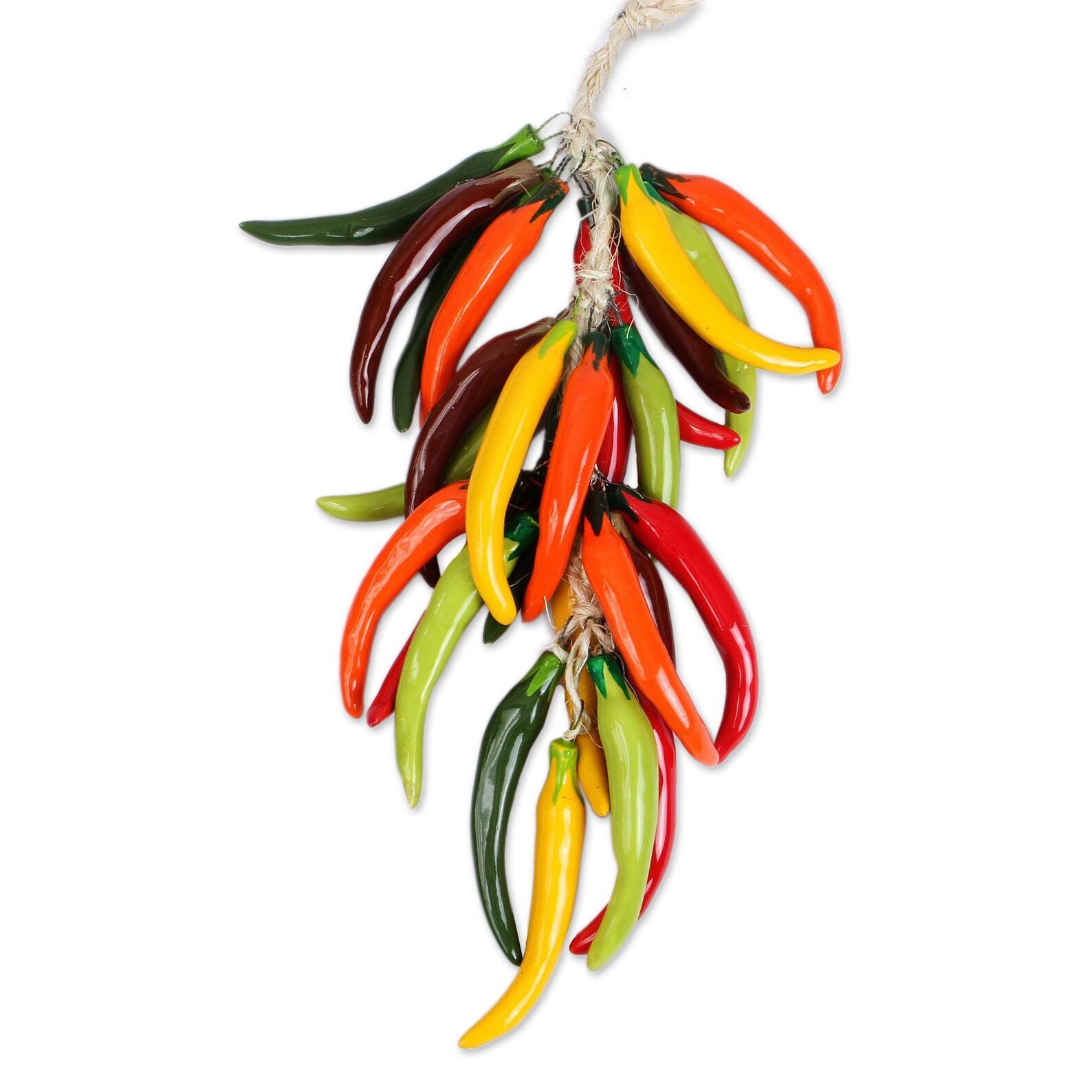 12 Mexican Chili Ristras Ceramic Chilis Hanging Ornaments - Etsy