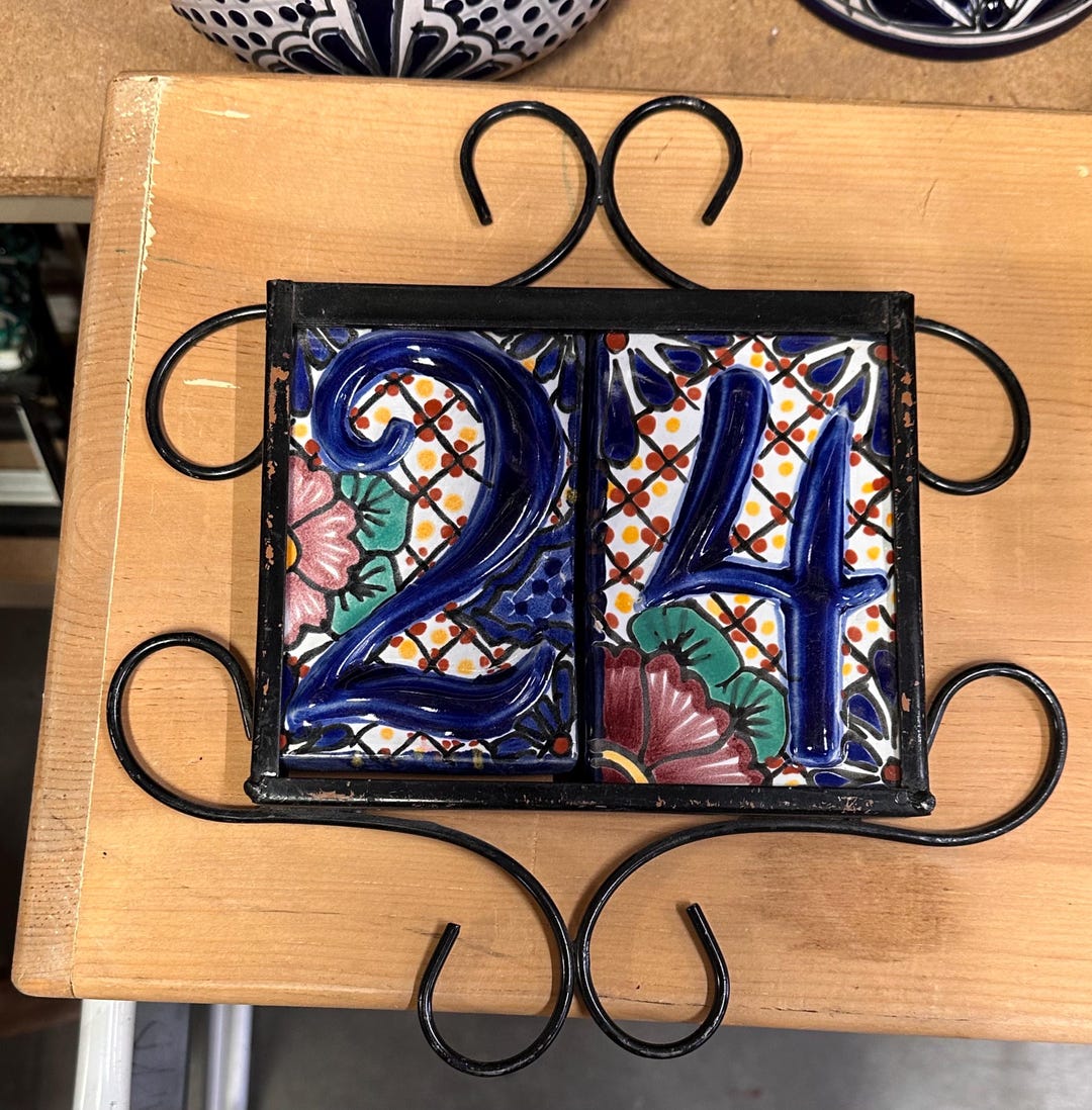 2 Tile Address Frame | Plaque Stand for Ceramic Tiles * Tiles NOT ...