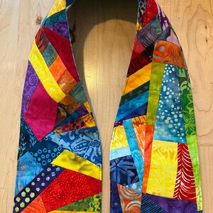 Rainbow Random Patch Clergy Stole, Reversible Blue Batik Stole, 142 - Etsy