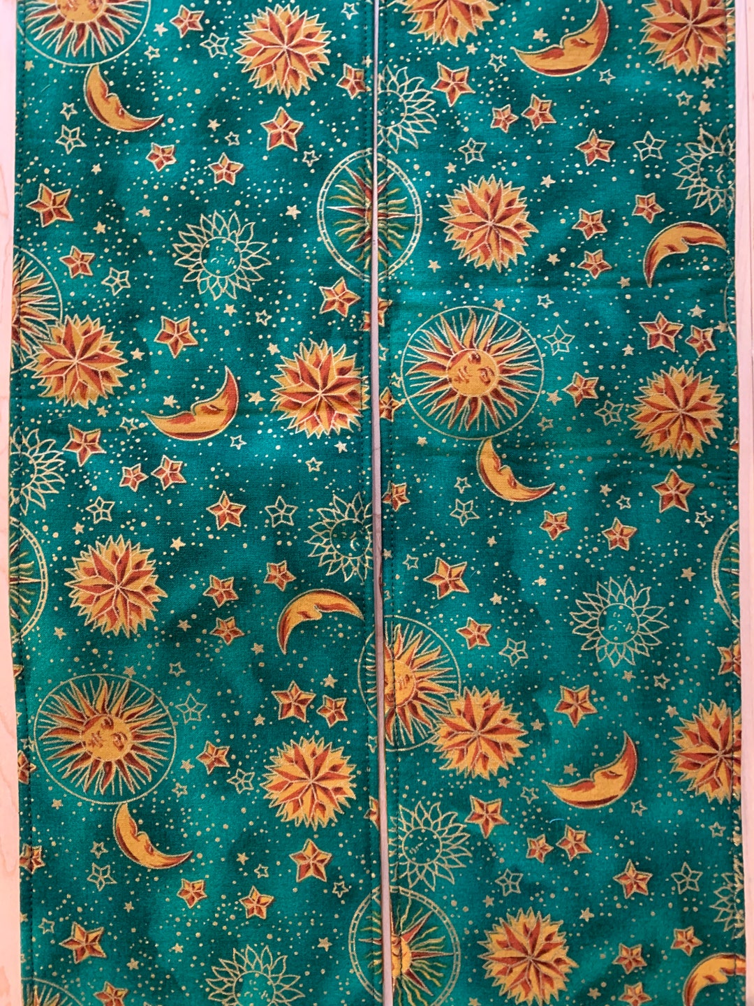 Sun, Moon and Stars Clergy Stole on Green, Reversible Green Brown and ...
