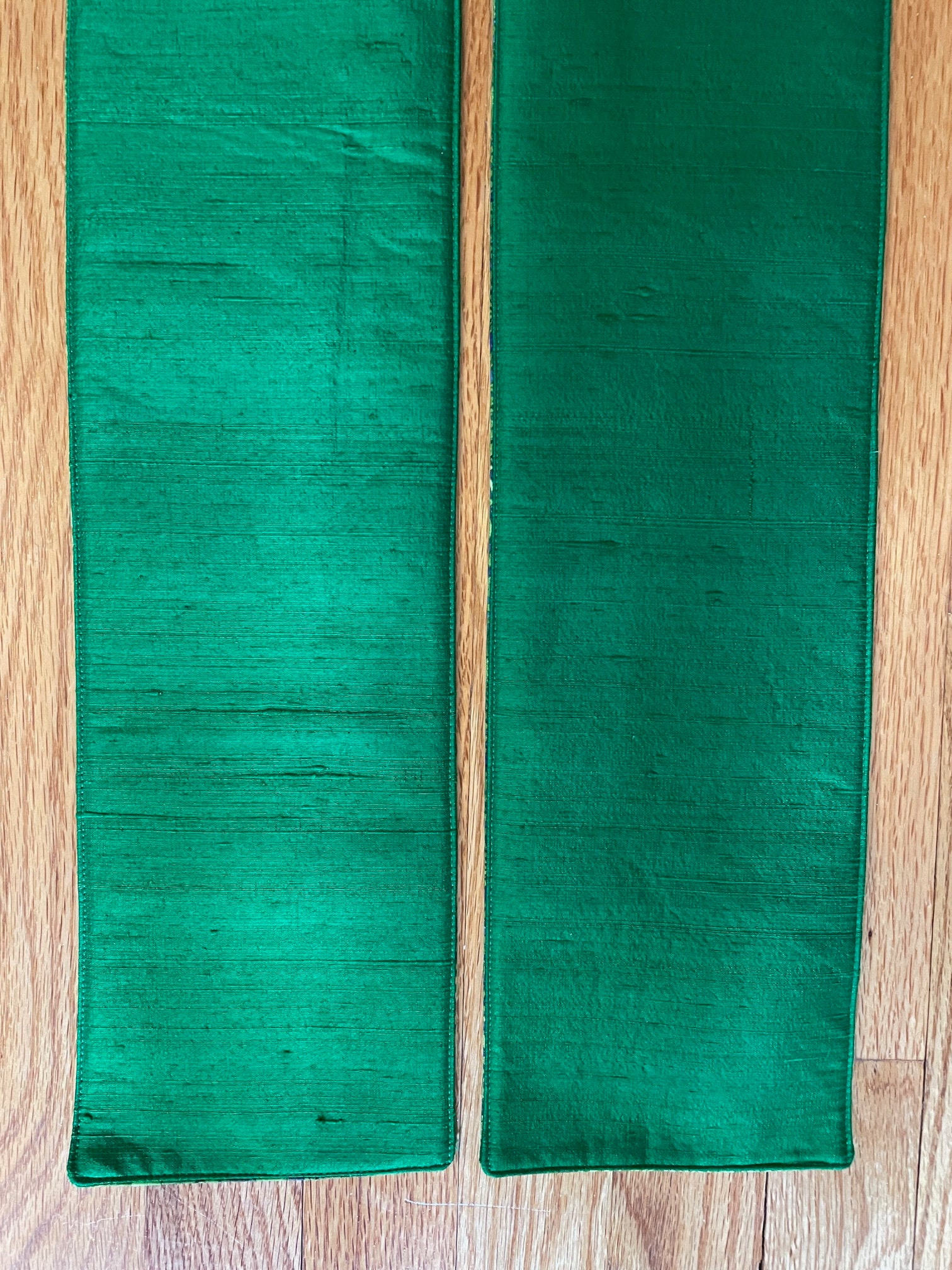 Green Silk Clergy Stole With Gold Cross, Reversible Green Stole 652 - Etsy