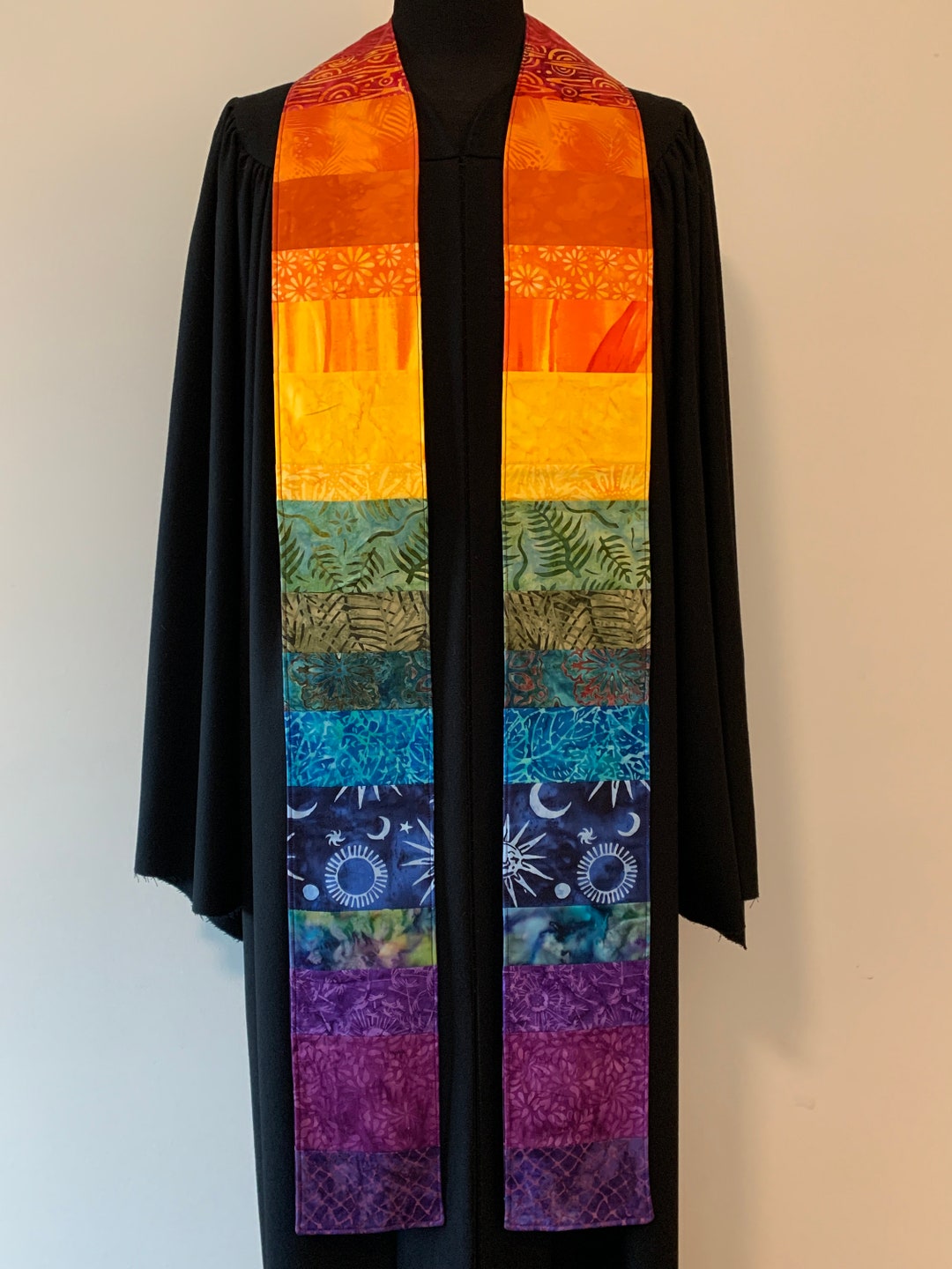 Rainbow Clergy Stole, Reversible Purple Batik Stole 130 - Etsy