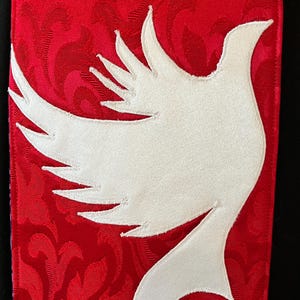 Red Stole With Flame and Dove, Reversible Purple Batik Stole 330 - Etsy